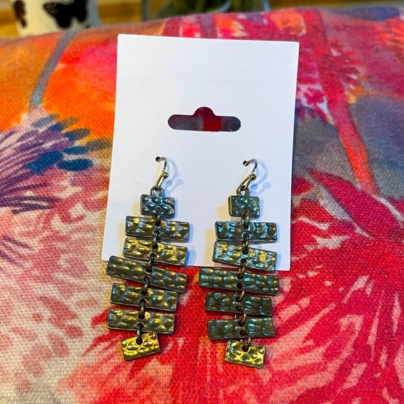 Elementality | Jewelry | Elementality Dangle Burnished Gold Earrings ...